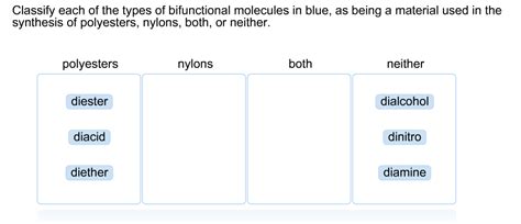 Solved Classify Each Of The Types Of Bifunctional Molecules