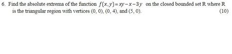 Solved 6 Find The Absolute Extrema Of The Function