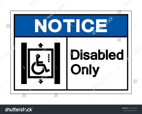 Notice Disabled Only Symbol Sign Vector Stock Vector Royalty Free Shutterstock