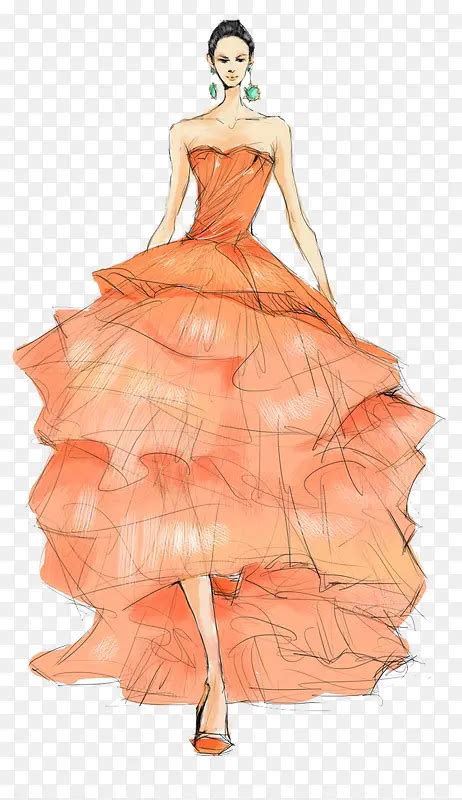 高端女式晚礼服插画png图片素材下载图片编号qbaezekp 免抠素材网