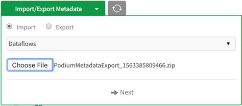dataflow import and export qlik catalog help