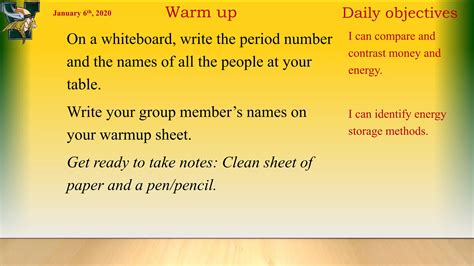 Introduction To Energy Freshman Physics 2020 Pptx