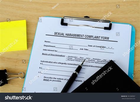 Sexual Harassment Complaint Form Stock Photo Edit Now 767289997