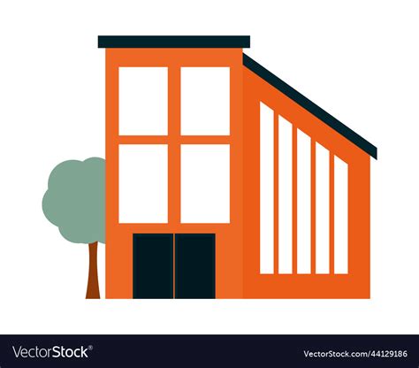 Modern House And Tree Royalty Free Vector Image