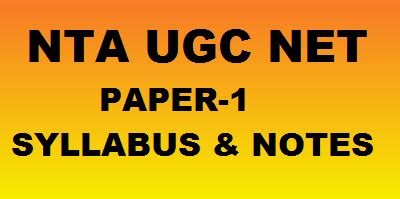 NTA UGC NET PAPER SYLLABUS NOTES VVI NOTES