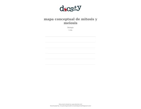 Mapa Conceptual De Mitosis Y Meiosis Elena Ruiz Udocz