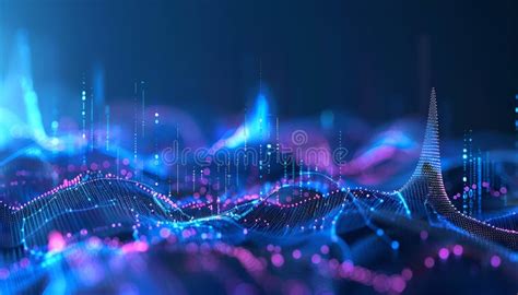 Futuristic Data Visualization With Abstract Technology Background Stock Illustration