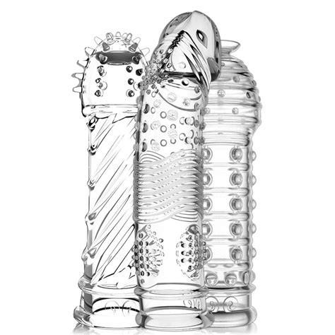 Thicken Penis Extender Sleeve Reusable Condoms Sex Time Delay Clitoris