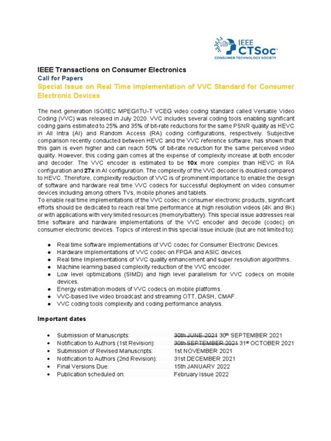 Ieee Transactions On Consumer Electronics Pdf Codec Computing