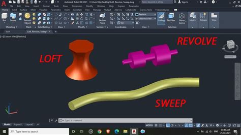 loft revolve sweep command ii autocad 3d ii technical knowledge and stock market youtube
