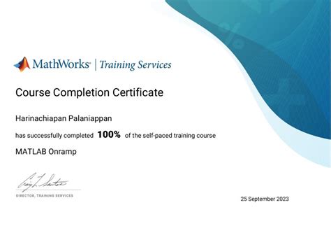 Completed Matlab Onramp Course With 100 Progress Harinachiappan Palaniappan Posted On The