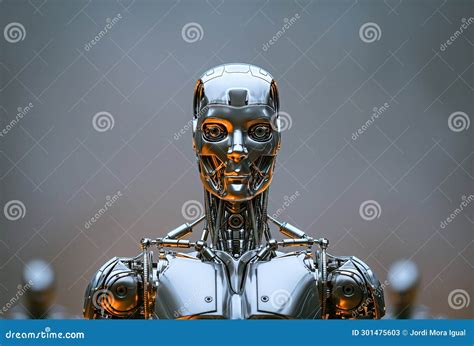 Advanced Android With Obscured Face In A Futuristic Concept Stock Illustration Illustration Of