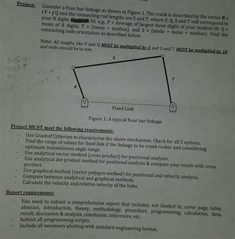 Solved Consider A Four Bar Linkage Shown In Figure I The