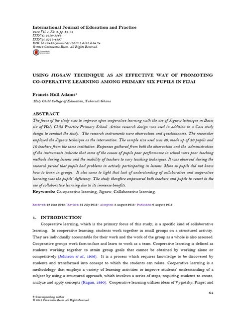 Using Jigsaw Technique As An Effective W Pdf Teachers Learning