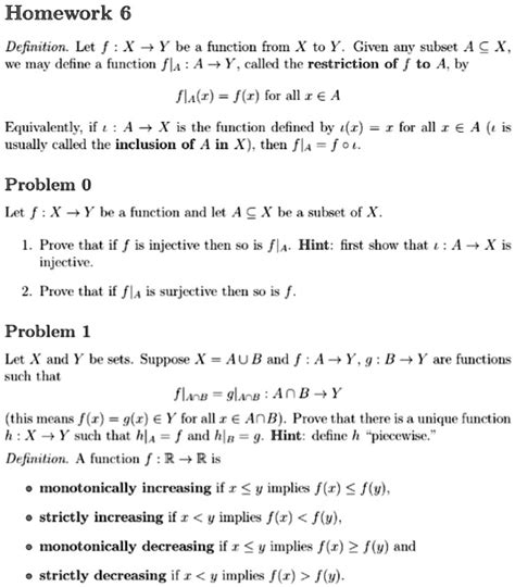 solved homework 6 definition let f x y be function frum to y