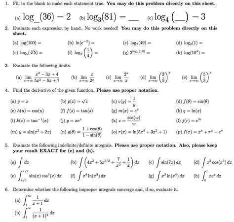 Solved 1 Fill In The Blank To Make Each Statement True You Chegg Com