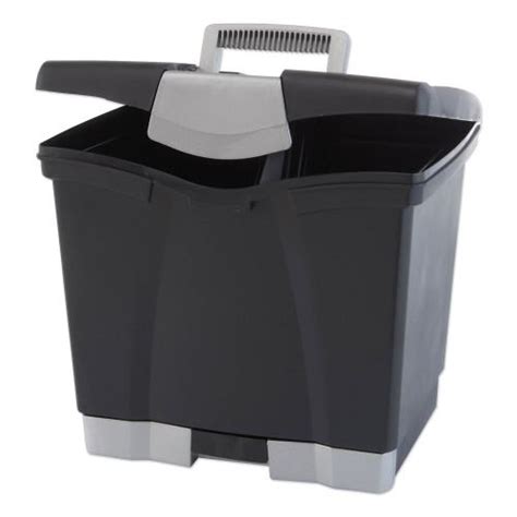 Storex Portable File Box With Drawer Letter Files Black ProductFrom Com