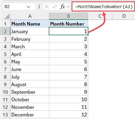Convert Month Name To Number In Excel