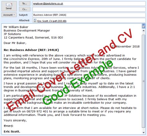 Email Cv Cover Letter