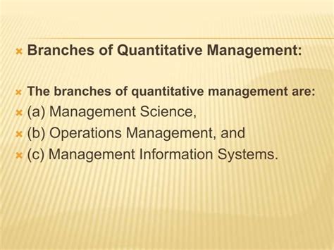 Quantitative Theory Of Managementpptx