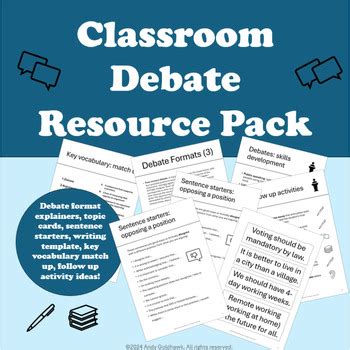 Classroom Debate Resource Pack By Andys Esl Resource Lab Tpt