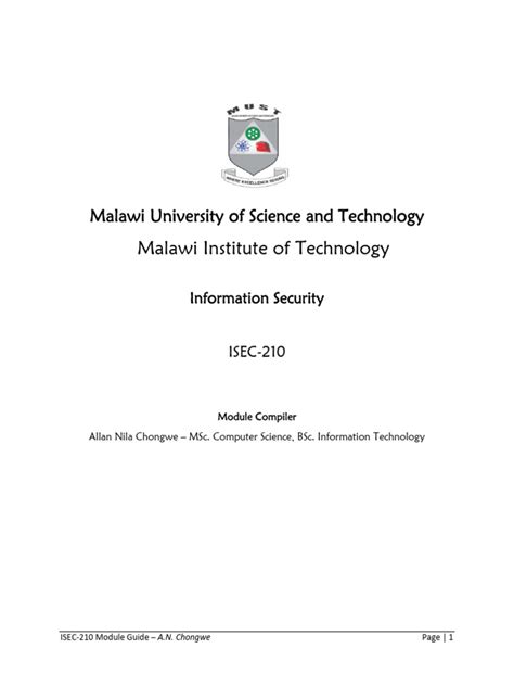 Isec 210 Unit 01 Introduction To Information Security Pdf