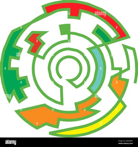 Geometric Random Circular Element Abstract Angular Circle Shape Stock Vector Illustration