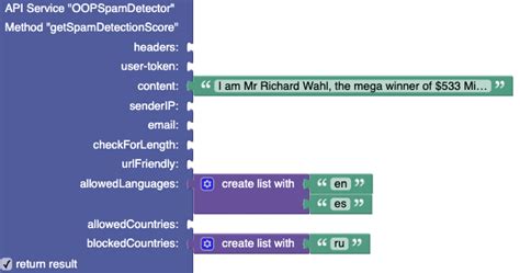 Spam Detection API Service Backendless Features