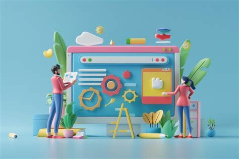 Premium Photo 3d Illustration Of Web Uiux Design Seo Optimization