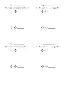 Adding Subtracting Fractions Exit Ticket By Math TheMiddles TpT