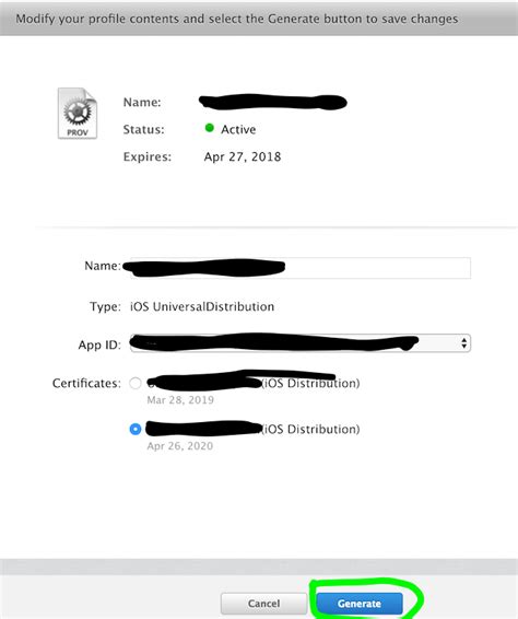 Ios Renew Provisioning Profile Stack Overflow