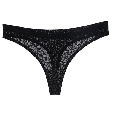 Women G String Mesh Floral Thongs Low Rise Waist Female Seamless