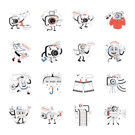 Conjunto De Ilustraciones Planas De Fotografía 17310056 Vector En Vecteezy