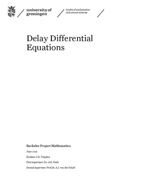Delay Differential Equations Pdf Eigenvalues And Eigenvectors Ordinary Differential Equation