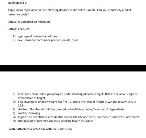 Solved Question No Apply Linear Regression On The Chegg