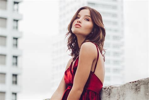 Stunning Model Outdoors Wearing Red Dress Wallpaperhd Girls Wallpapers