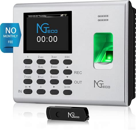 Time Clock Fingerprint Time Clocks For Employees Small Business With Battery Wifi Office