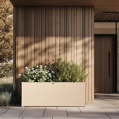 Terradeco 42 Inch Rectangular Concrete Planter（42lx14wx15h，58 Pounds）durable All Weather Use