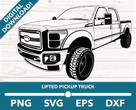 Lifted Pickup Truck Clip Art