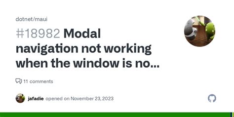 Modal Navigation Not Working When The Window Is Not Active · Issue