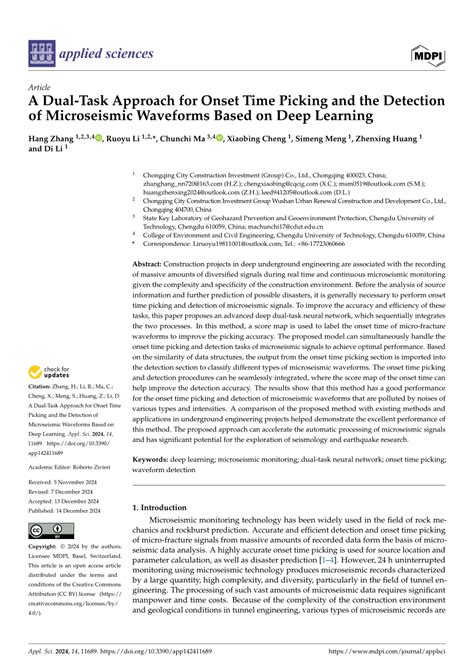Pdf A Dual Task Approach For Onset Time Picking And The Detection Of Microseismic Waveforms