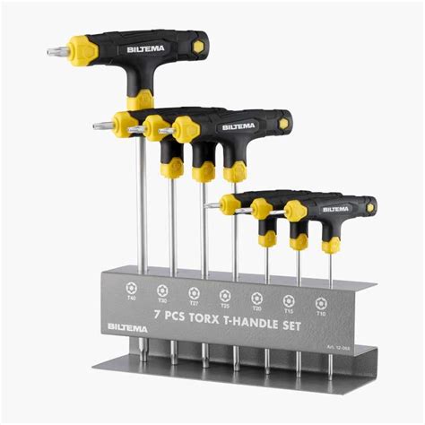 Security Torx Keys With T Handle 7 Parts Biltema No