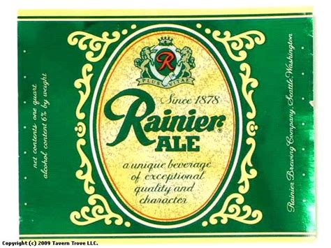 Rainier Brewing Company Ale Labels Brewing Brewing Company