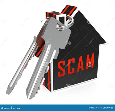 Property Scam Hoax Key Depicting Mortgage Or Real Estate Fraud 3d