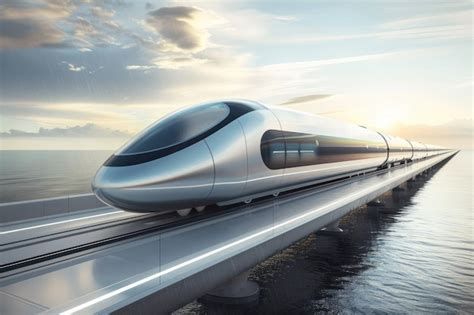 Premium Photo Futuristic Bullet Train Or Hyperloop Ultrasonic Train