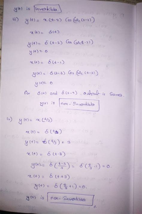 Solved C For Each Of The Continuous Time Systems Xt Is Input Course Hero