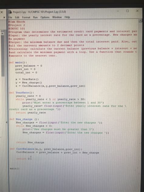 Solved CMPSC 101 Spring 2018 Programming Project 2 To Be Chegg Com