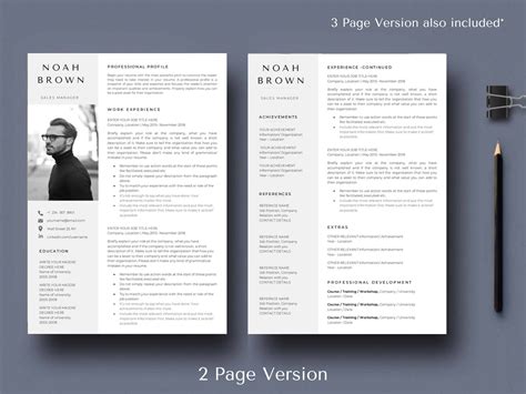 CV Template With Photo CV Template Google Docs Word CV Template Modern Resume With Photo Cv