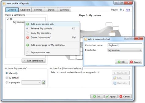 Profile Designer Keyboard Keysticks