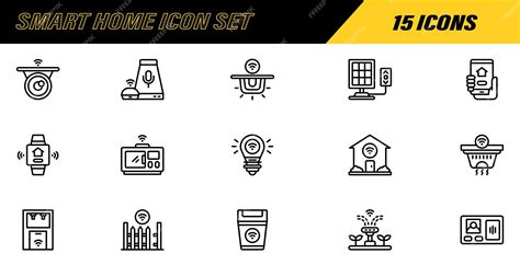Premium Vector Smart Home Icon Set Collection Of Smart House With Automation Control System